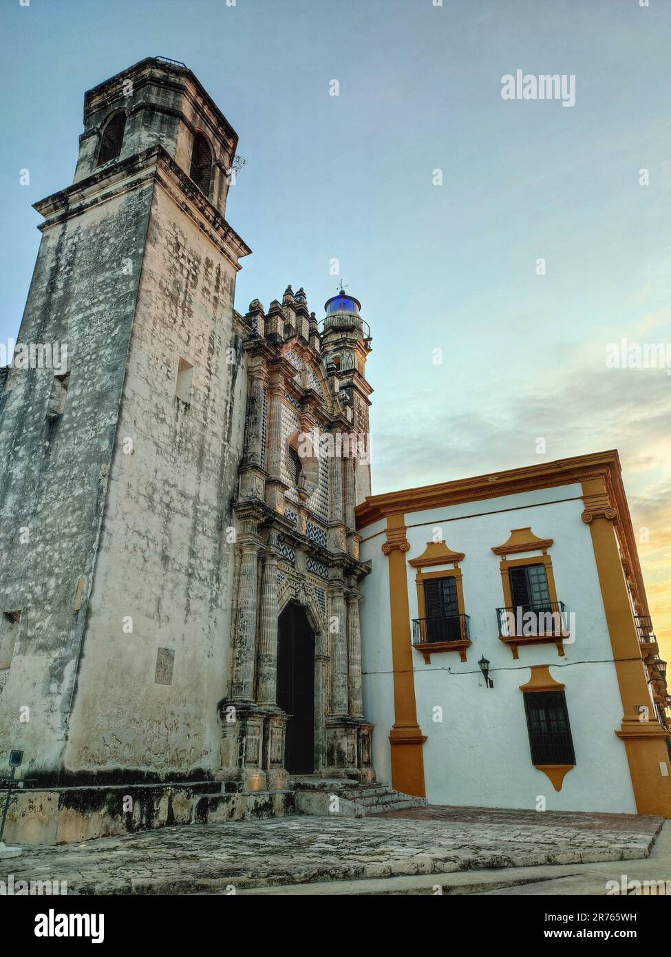 An exquisite, historic building in Mexico, featuring a grandiose facade ...