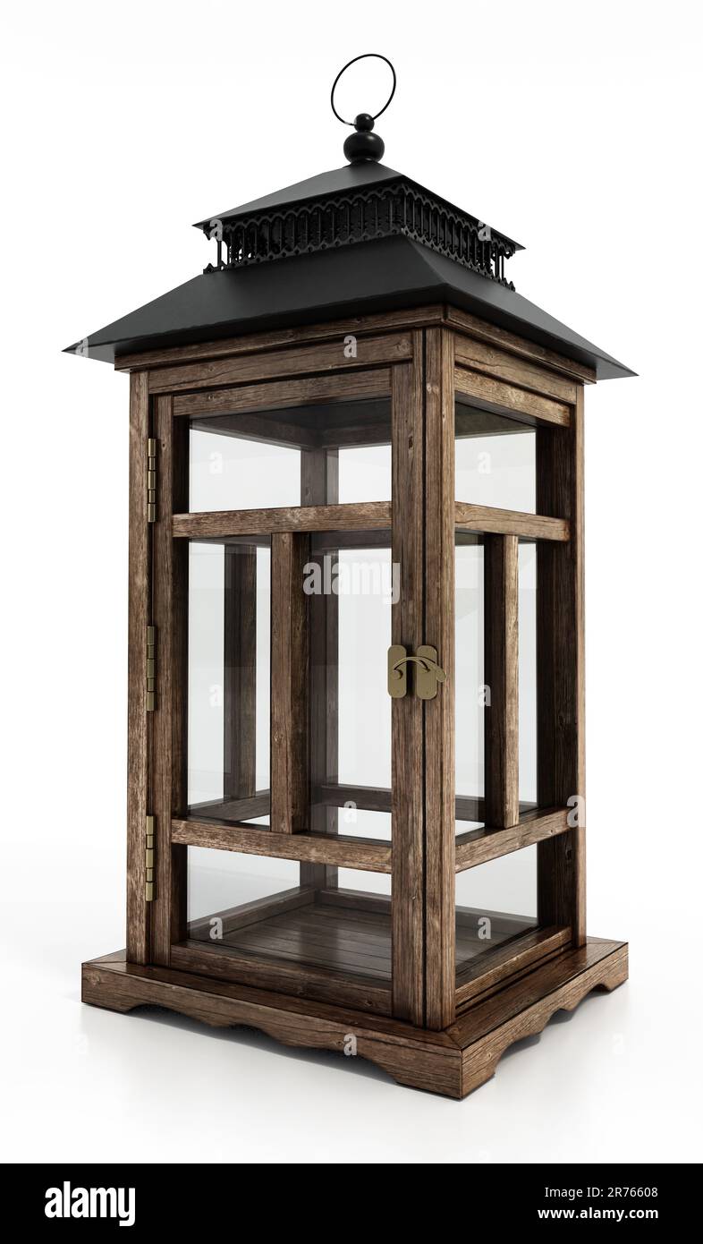 Traditional lantern isolated on white background. 3D illustration Stock ...