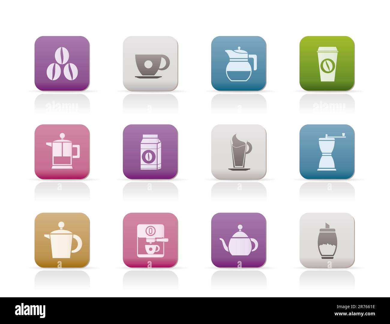 coffee industry signs and icons - vector icon set Stock Vector Image ...