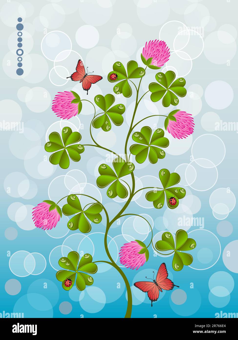 Floral background with a clover. Vector illustration Stock Vector Image ...