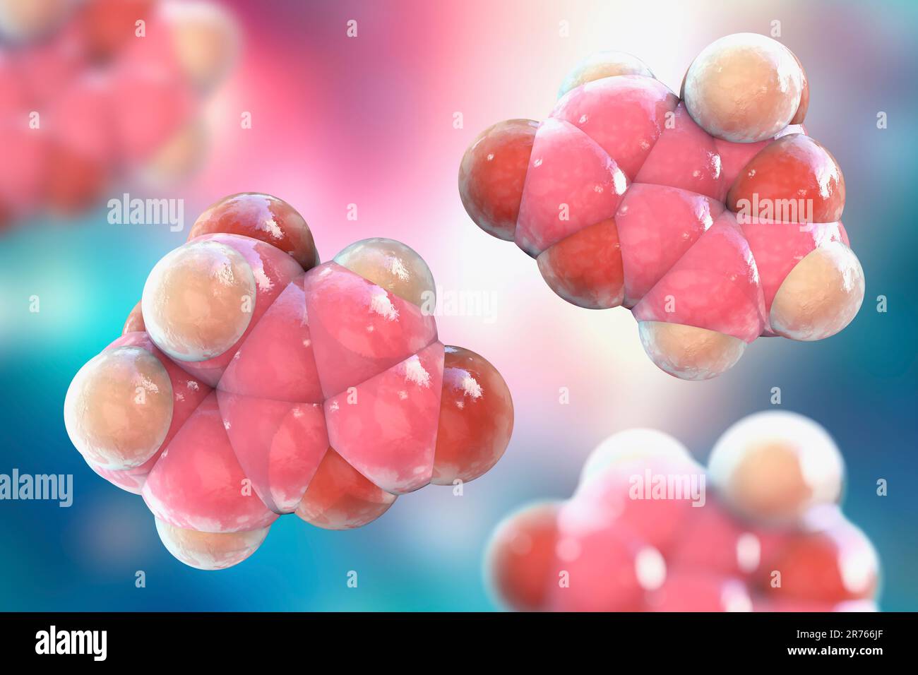 Molecule of patulin toxin, computer illustration. A mycotoxin produced ...