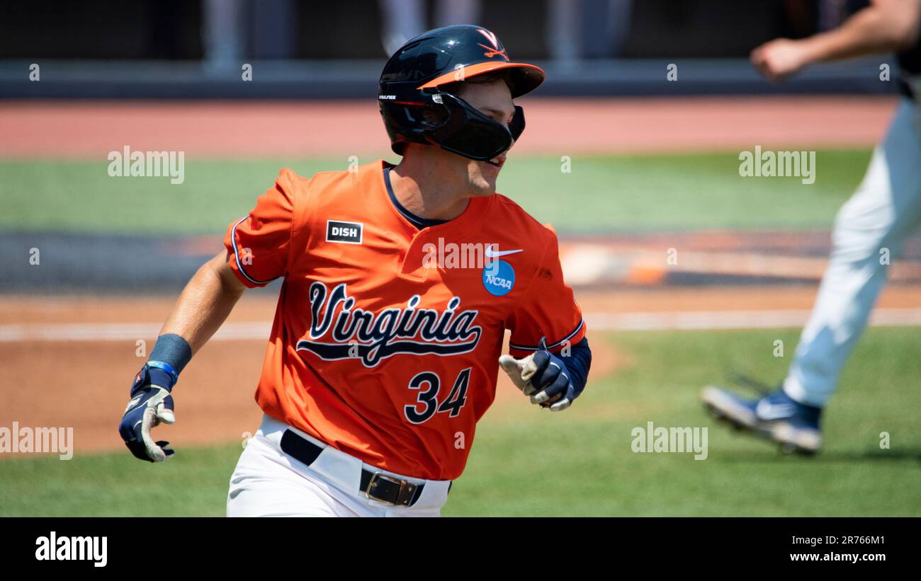 Virginia outfielder Harrison Didawick (34) rounds first base during an ...