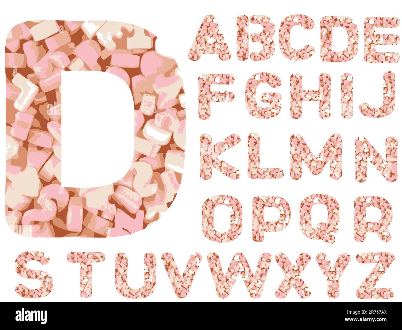 Candy Alphabet Letters - Hand Drawn Font with brightly colored Candy ...