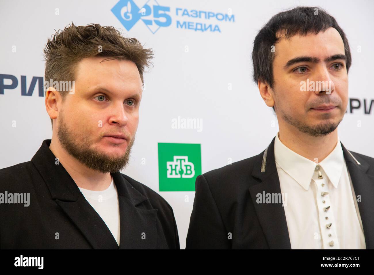 Moscow. Pranksters Lexus (Aleksey Stolyarov) and Vovan (Vladimir Kuznetsov) (left to right ...
