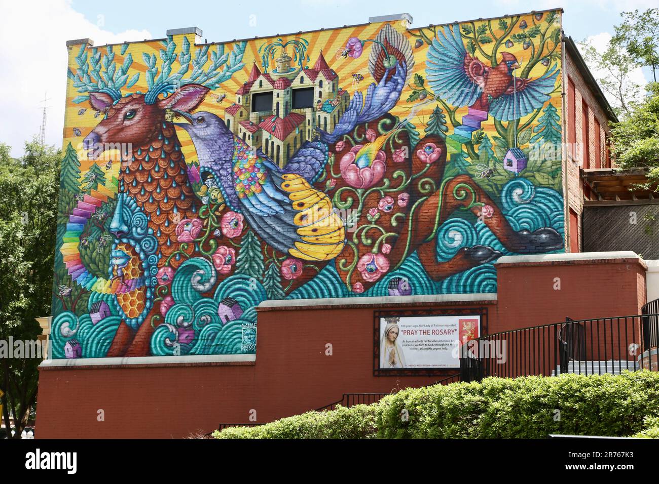 Fantastical Mural in Hot Springs Stock Photo - Alamy