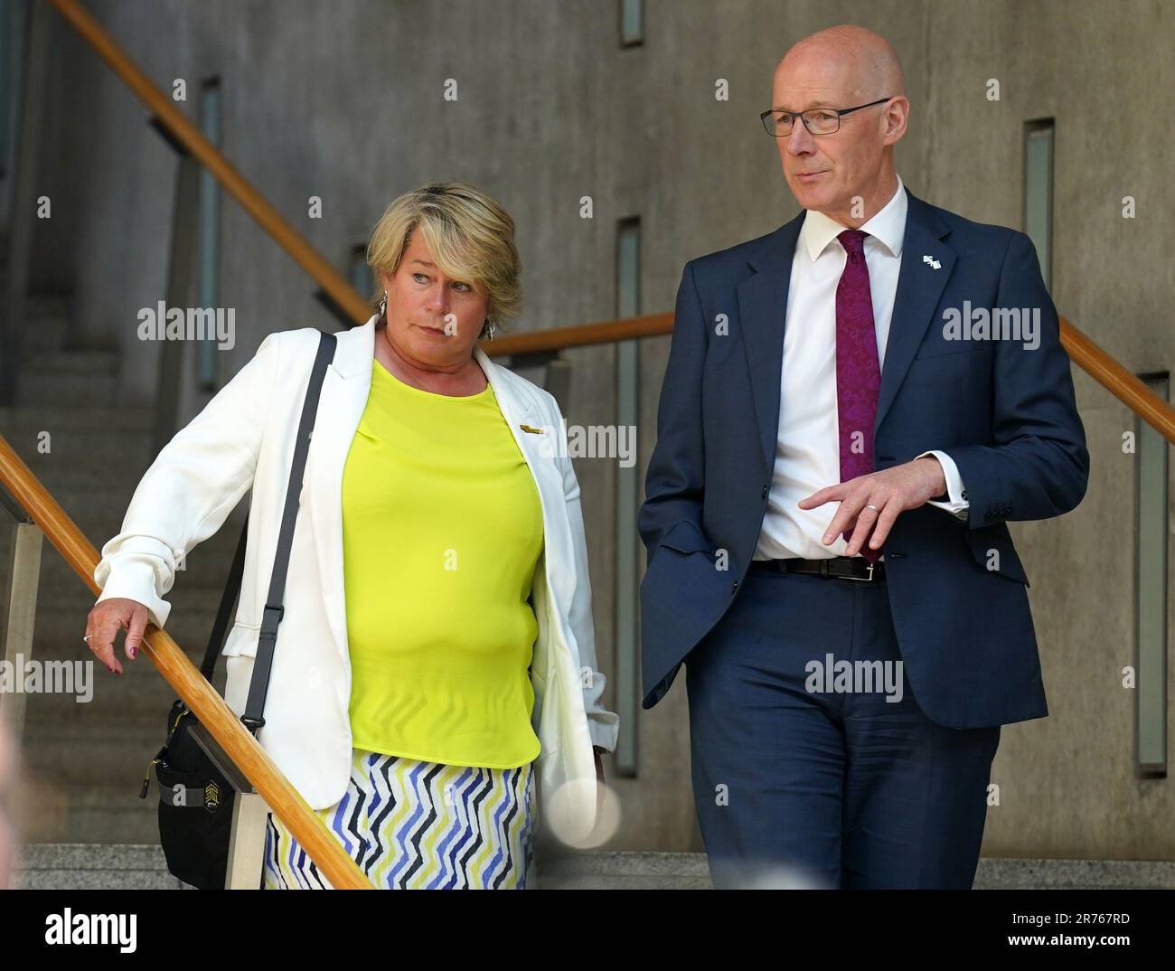 L-r Michelle Thomson MSP and John Swinney MSP after an SNP group ...