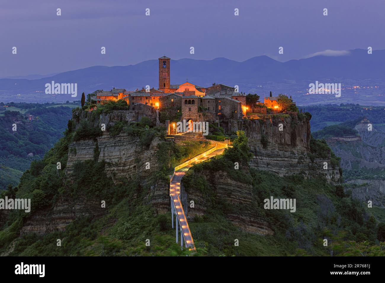 An evening at the Civita di Bagnoregio, a remote village in the ...