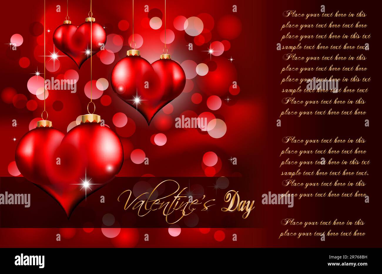 Elegant Red and Gold Valentine's Day Flayer for important invitation ...