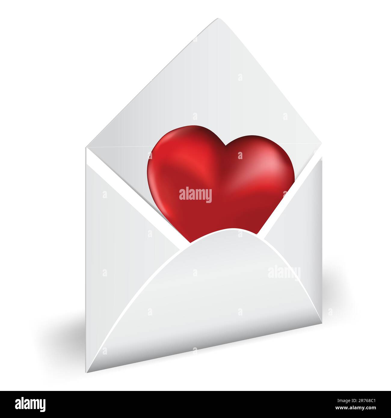 Open envelope with red heart. Love mail. Vector illustration. Vector ...