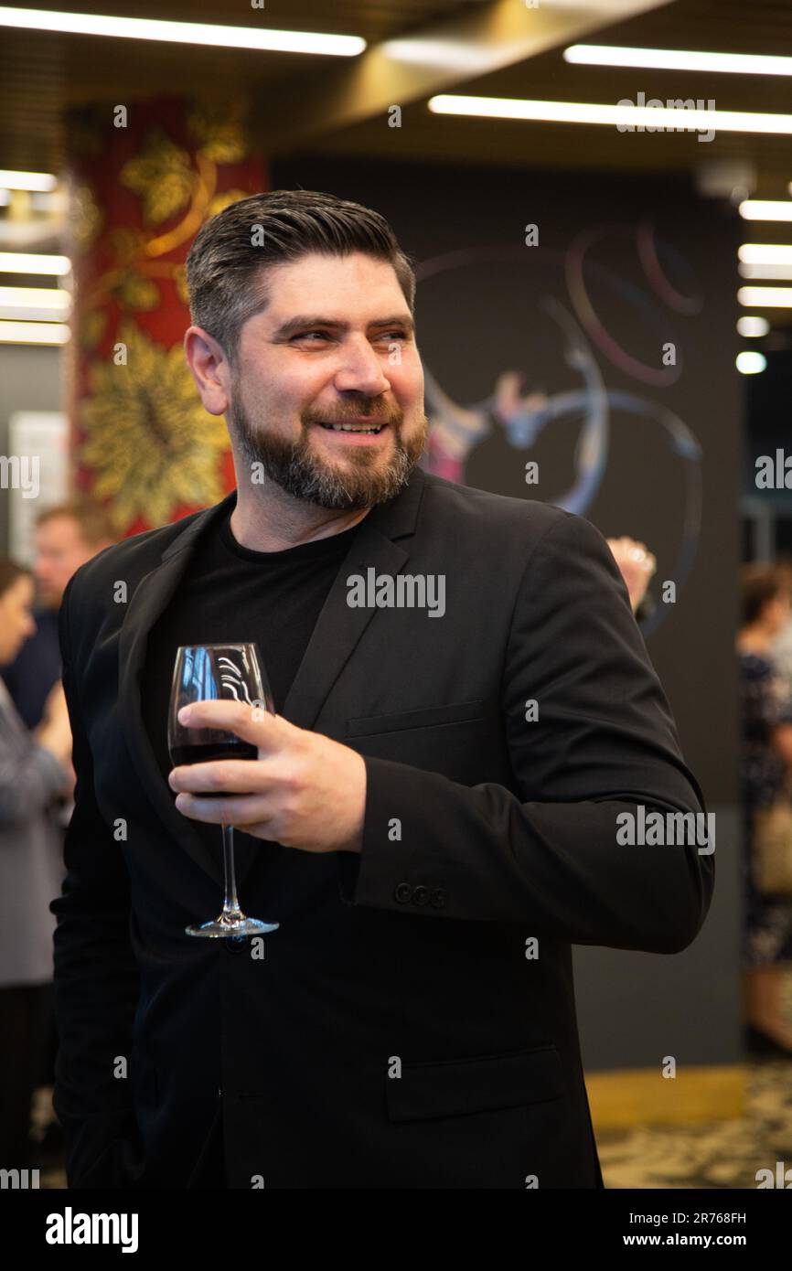 Moscow. Voice-over and dubbing actor Karen Arutyunov before the IRI ...