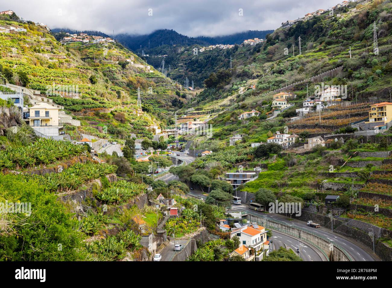 Roads going out/ coming in to Calheta and villas and homes going up ...