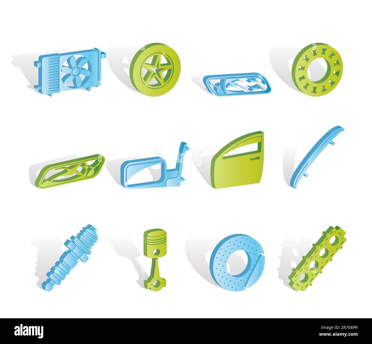 Realistic Car Parts and Services icons - Vector Icon Set 1 Stock Vector ...