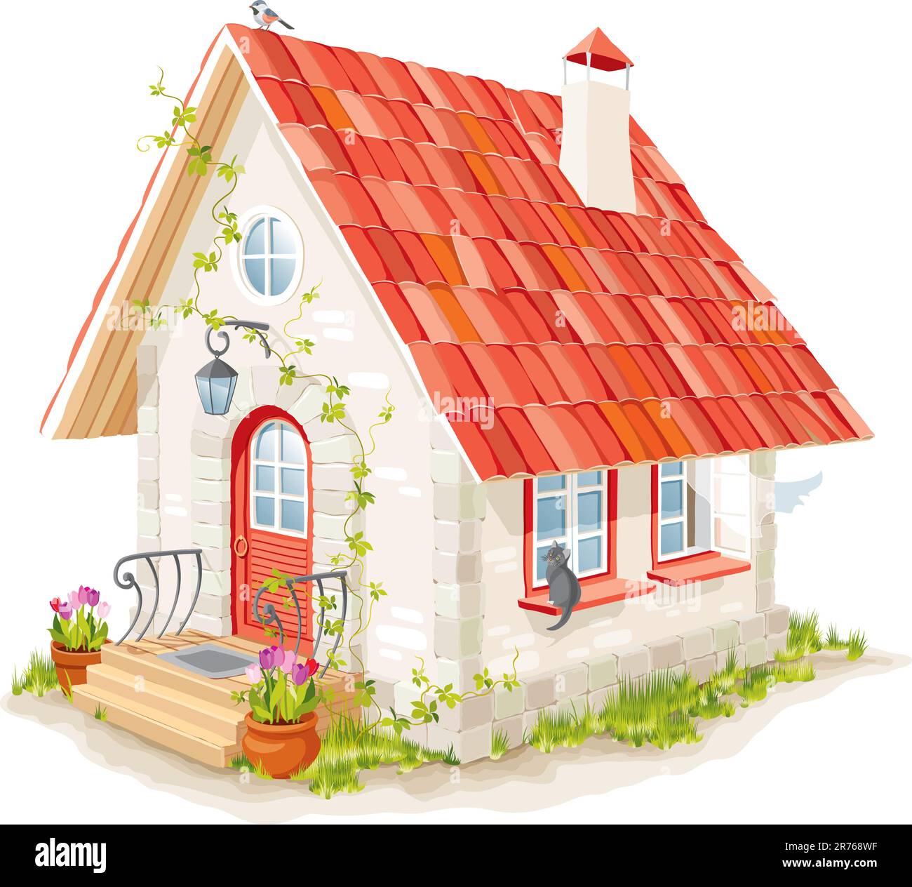 One story cottage Stock Vector Images - Alamy