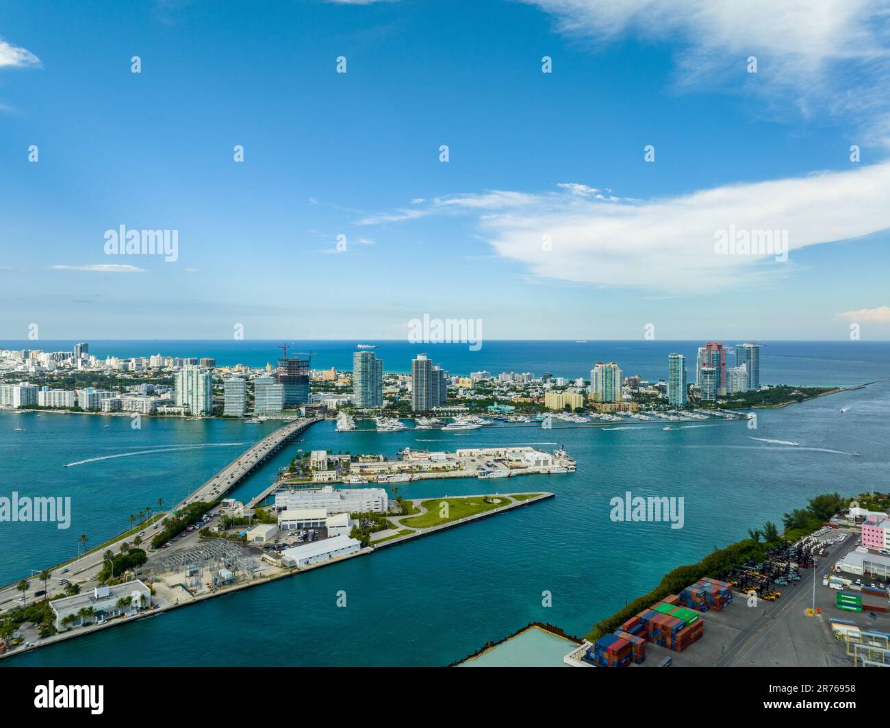 Aerial photo US Coast Guard Base Miami Beach Stock Photo - Alamy
