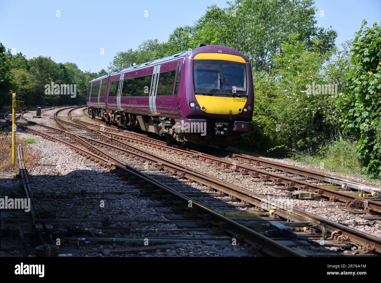 East Midlands Railway Turbostar 170532 passing Uttoxeter Signal Box ...