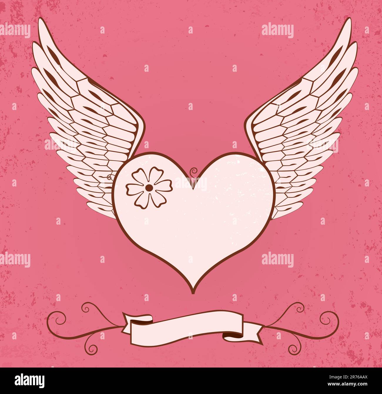 Vector illustration heart wings Stock Vector Images - Alamy