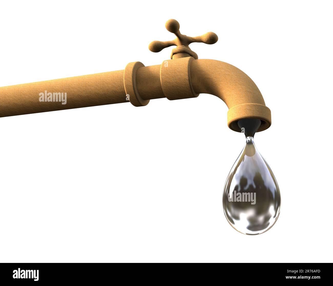 Safety of drinking water, conceptual image showing a drop of water from ...