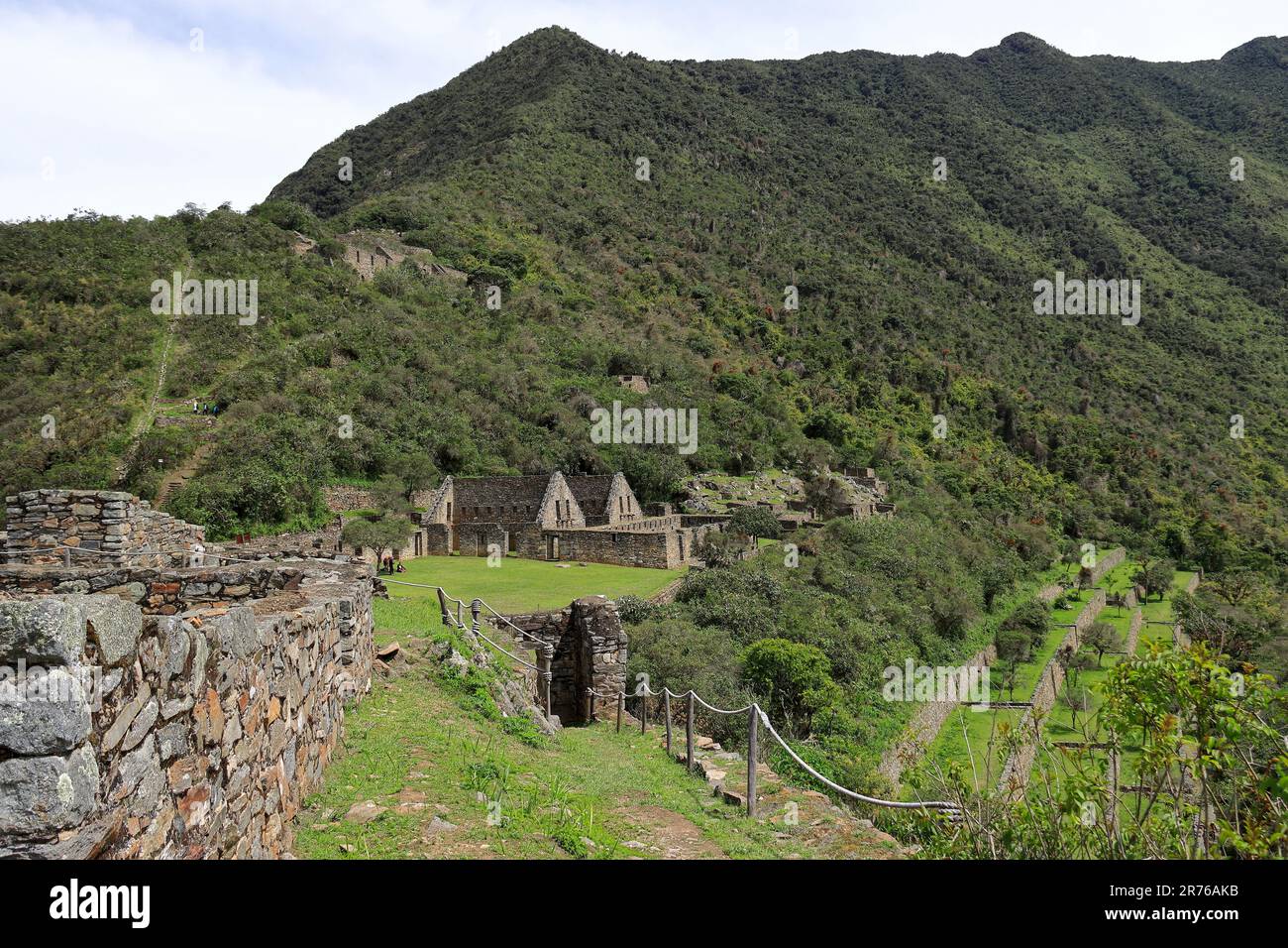 Aerial view of the majestic Andes mountains, featuring lush green ...