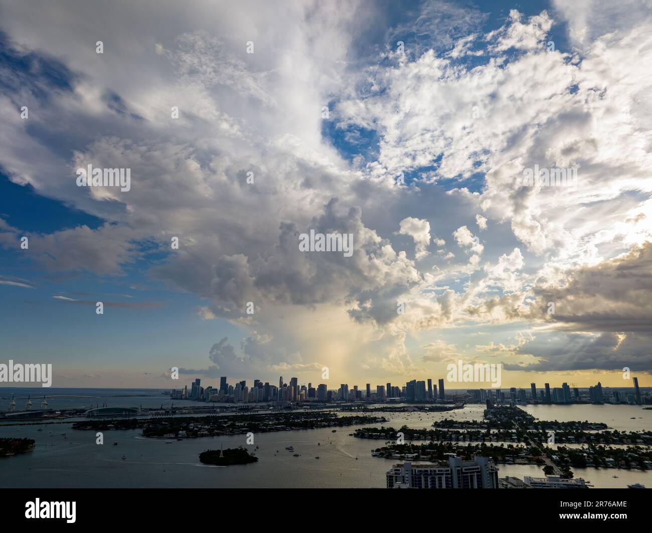Beautiful moody dramatic storm sky in Miami Beach Stock Photo - Alamy