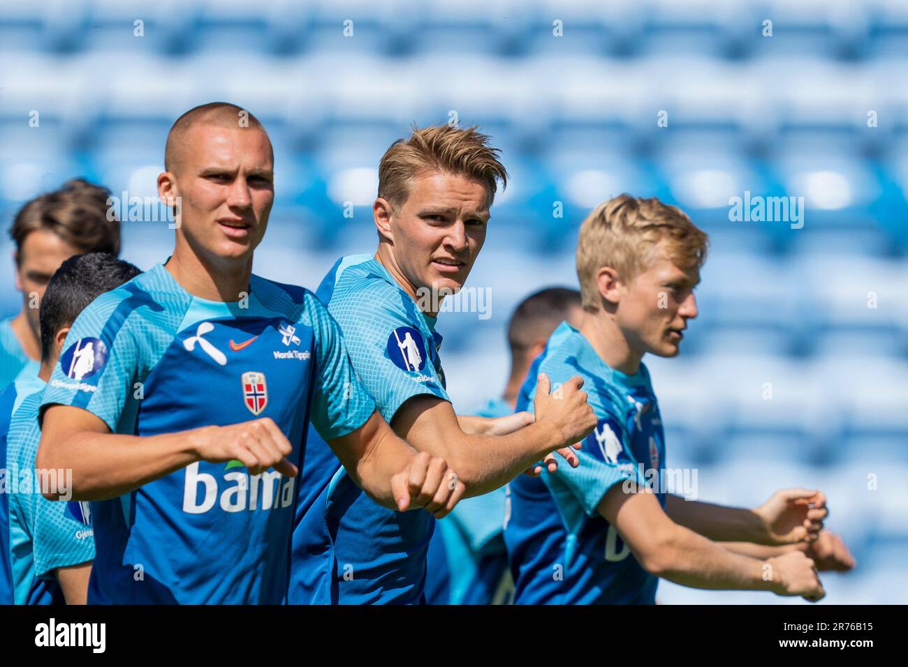Oslo 20230613.Leo Skiri Ostigård, Martin Odegaard and Birger Meling ...