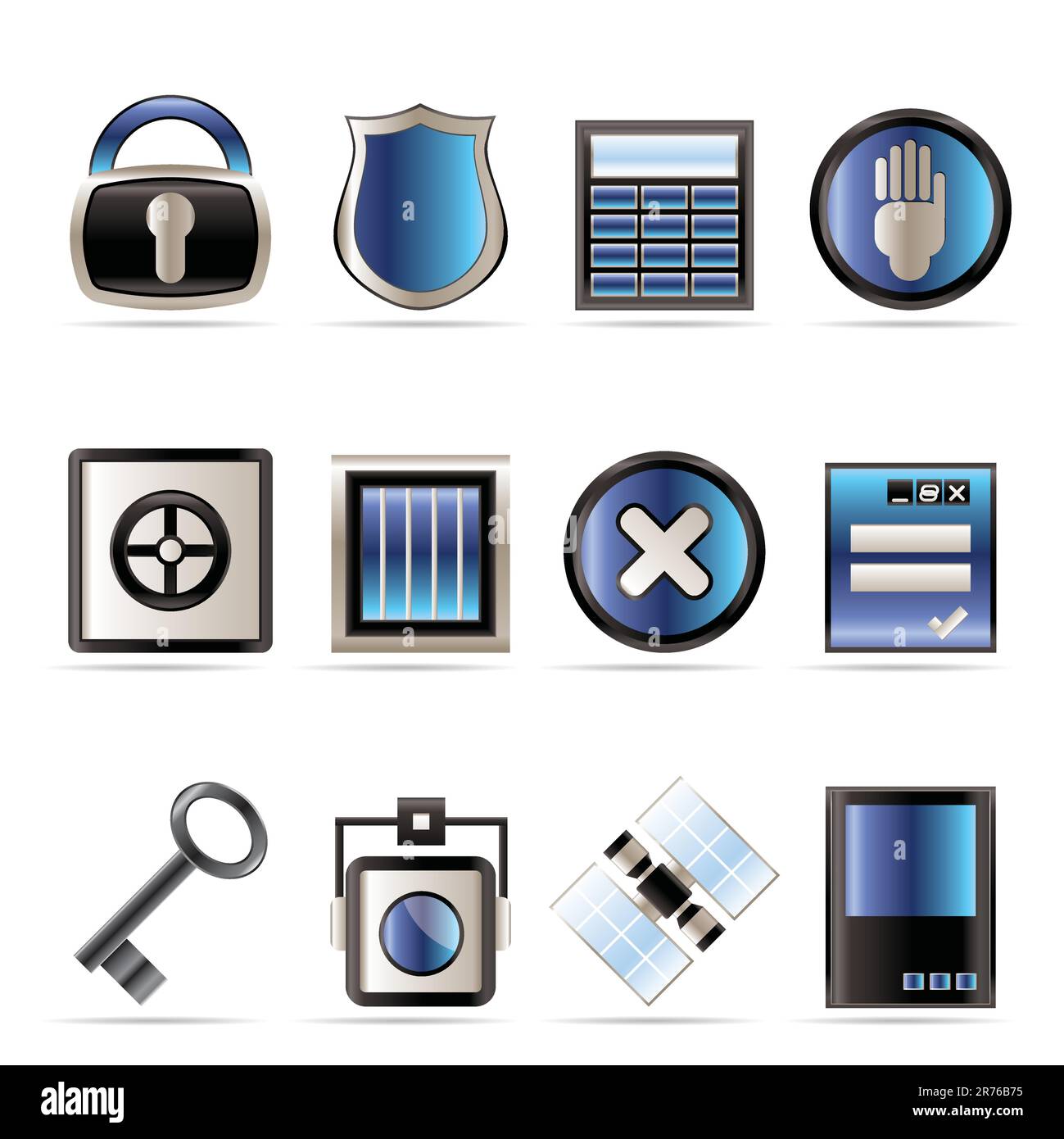Security alert icons set hi-res stock photography and images - Alamy