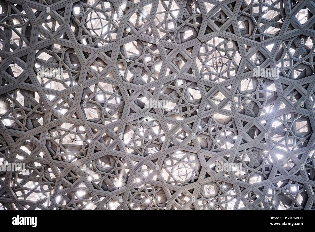 Detail of mesh ceiling. Louvre Abu Dhabi, Abu Dhabi, United Arab ...