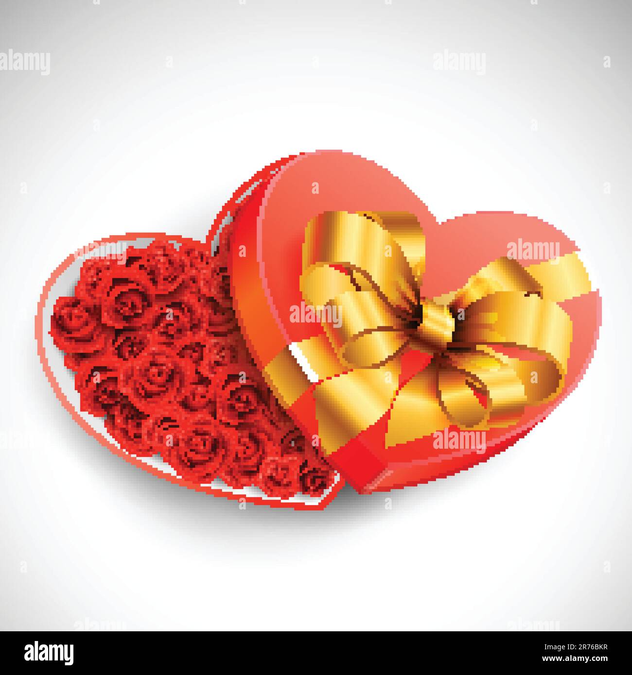 Heart shaped Valentine`s box of roses Stock Vector Image & Art - Alamy