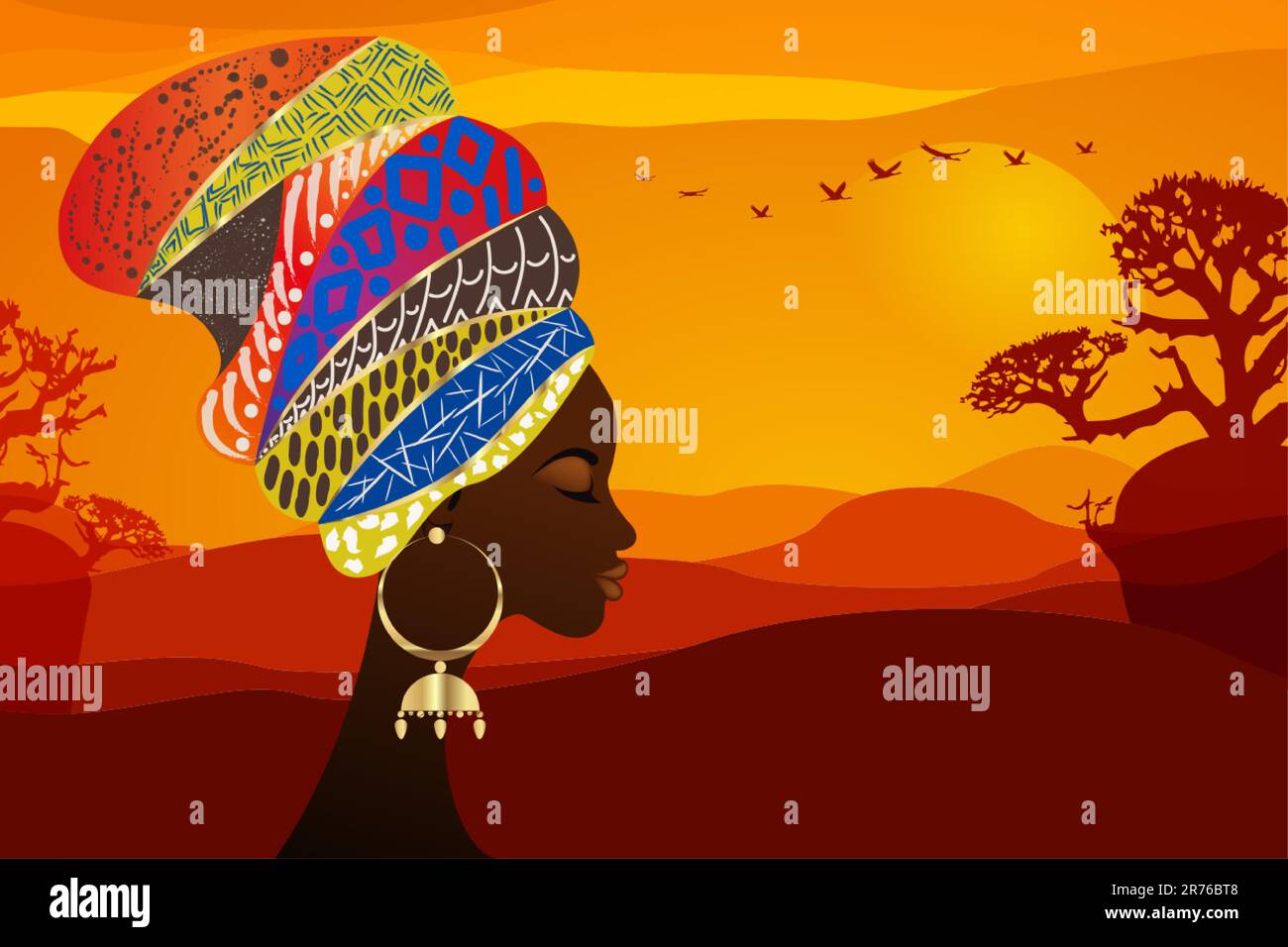Traditional African Woman Silhouette