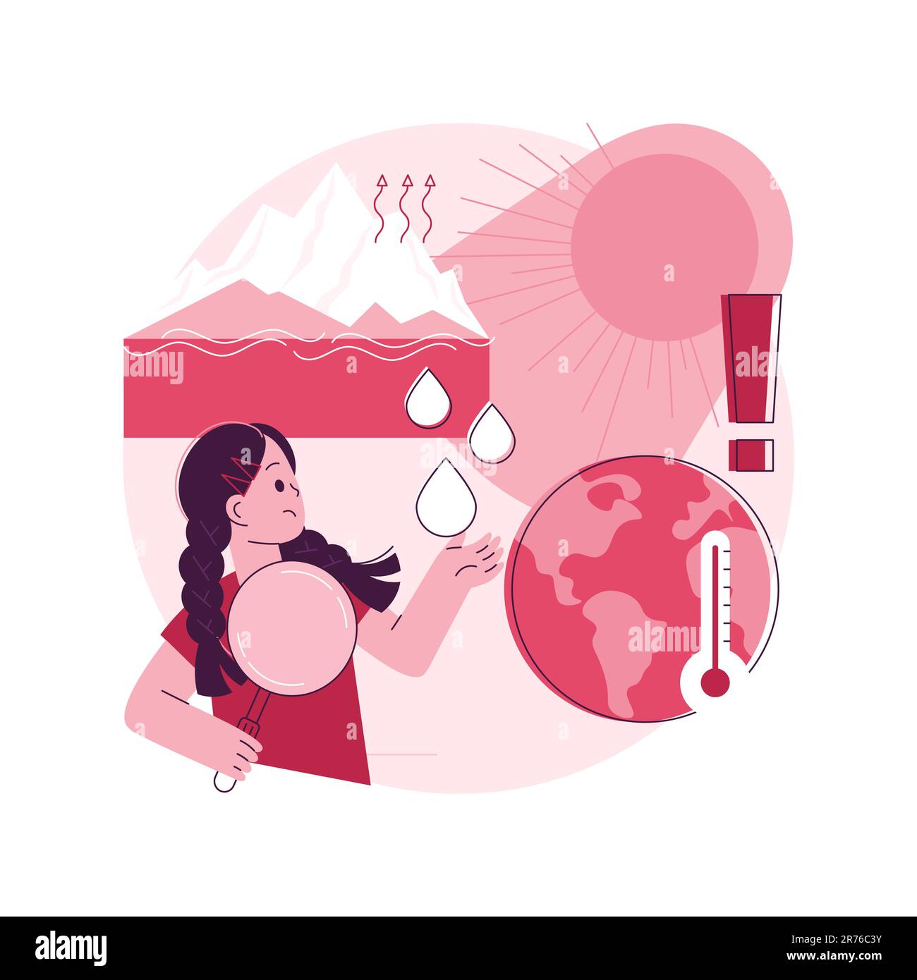 Melting glaciers abstract concept vector illustration. Polar ice caps ...