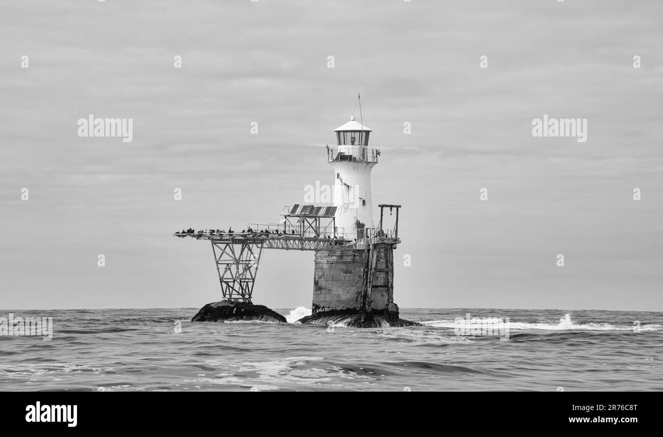 Roman Rock Lighthouse in False Bay, South Africa Stock Photo - Alamy