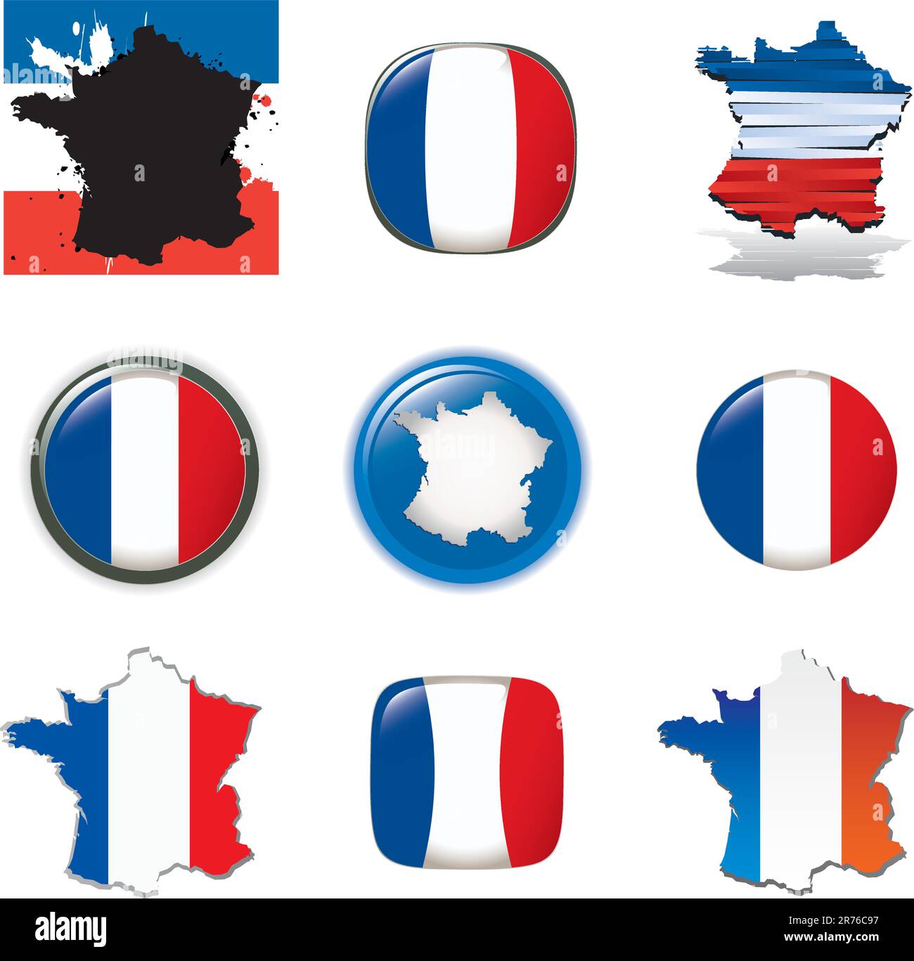 French symbols and icons. Vector collection Stock Vector Image & Art ...