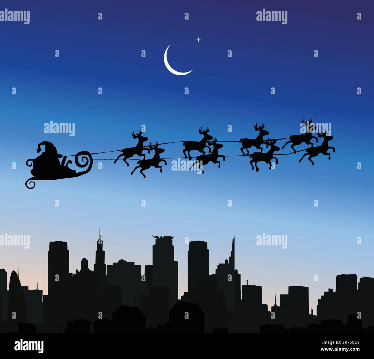 Evening over town Stock Vector Images - Alamy