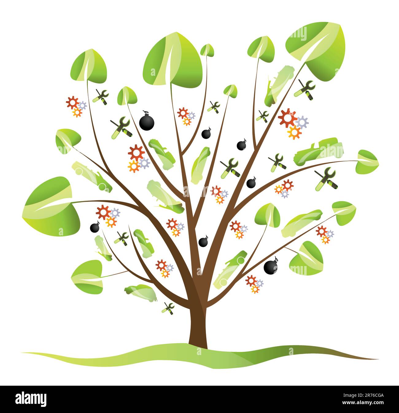 Car Tree with leafs - vector illustration Stock Vector Image & Art - Alamy