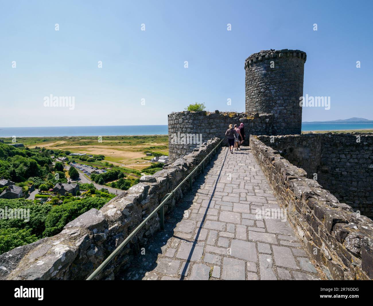 Harlech Castle built by Edward I in 1209 on a rocky crag overlooking ...