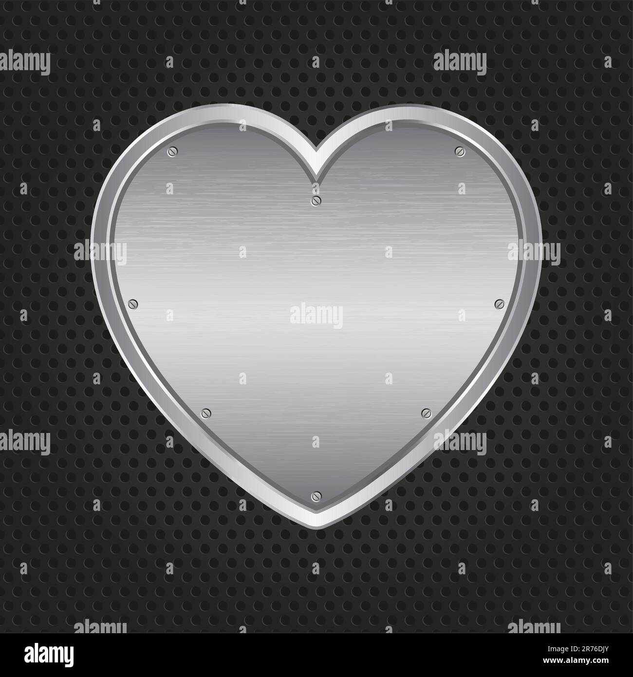 Metallic heart on a perforated metal background Stock Vector Image ...