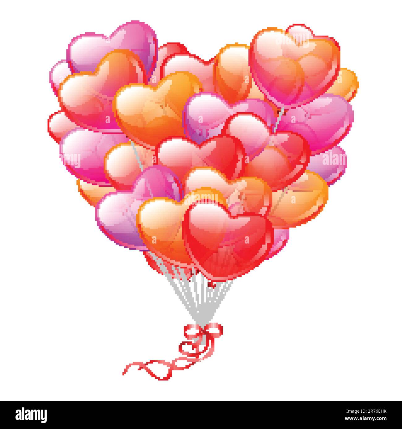 Colorful Heart Shaped Balloons on white background Stock Vector Image ...