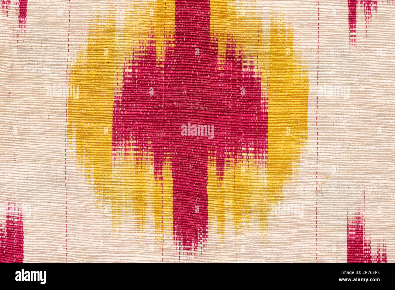 Central Asia. 19th Century. Abstract patterns in a 19th century silk ...