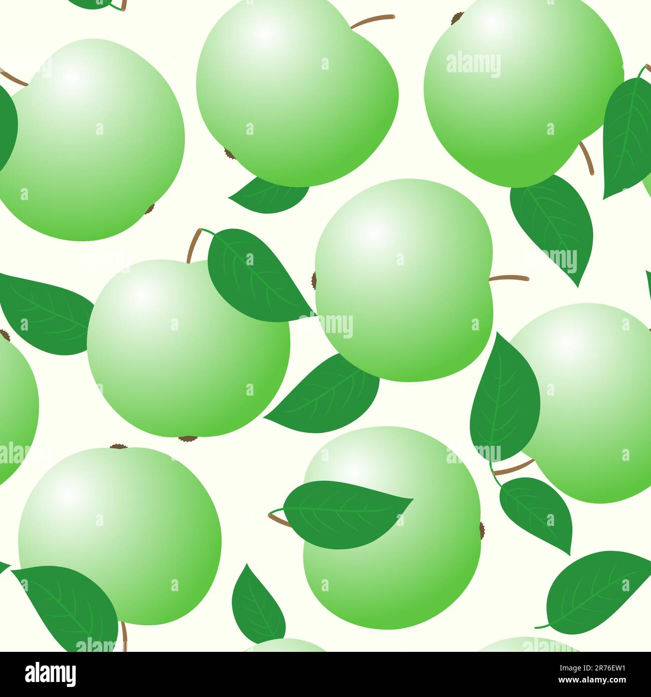 Abstract backgrounds with green apples and leaf. Seamless pattern ...