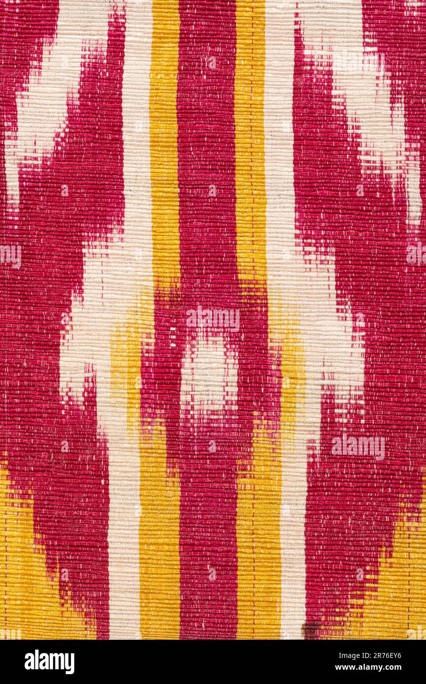 Central Asia. 19th Century. Abstract patterns in a 19th century silk ...