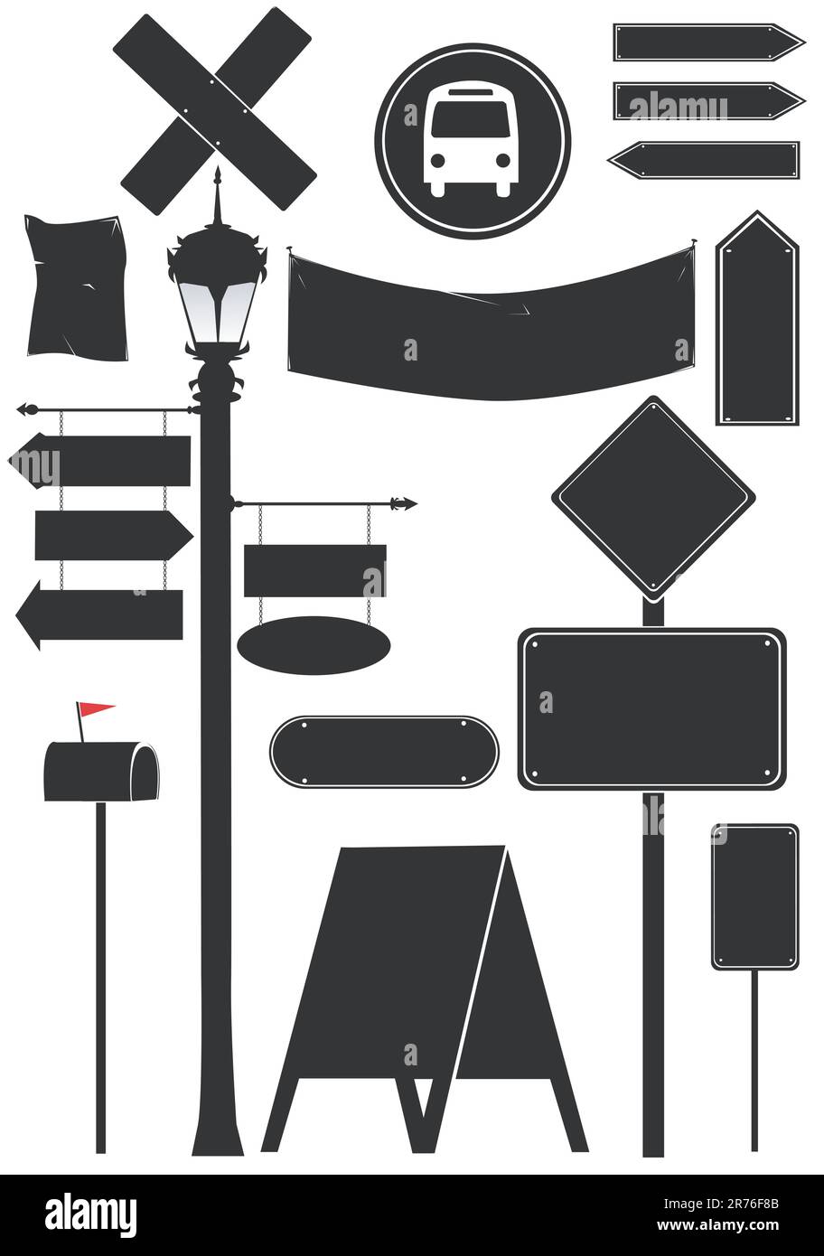 city objects and road signs Stock Vector Image & Art - Alamy