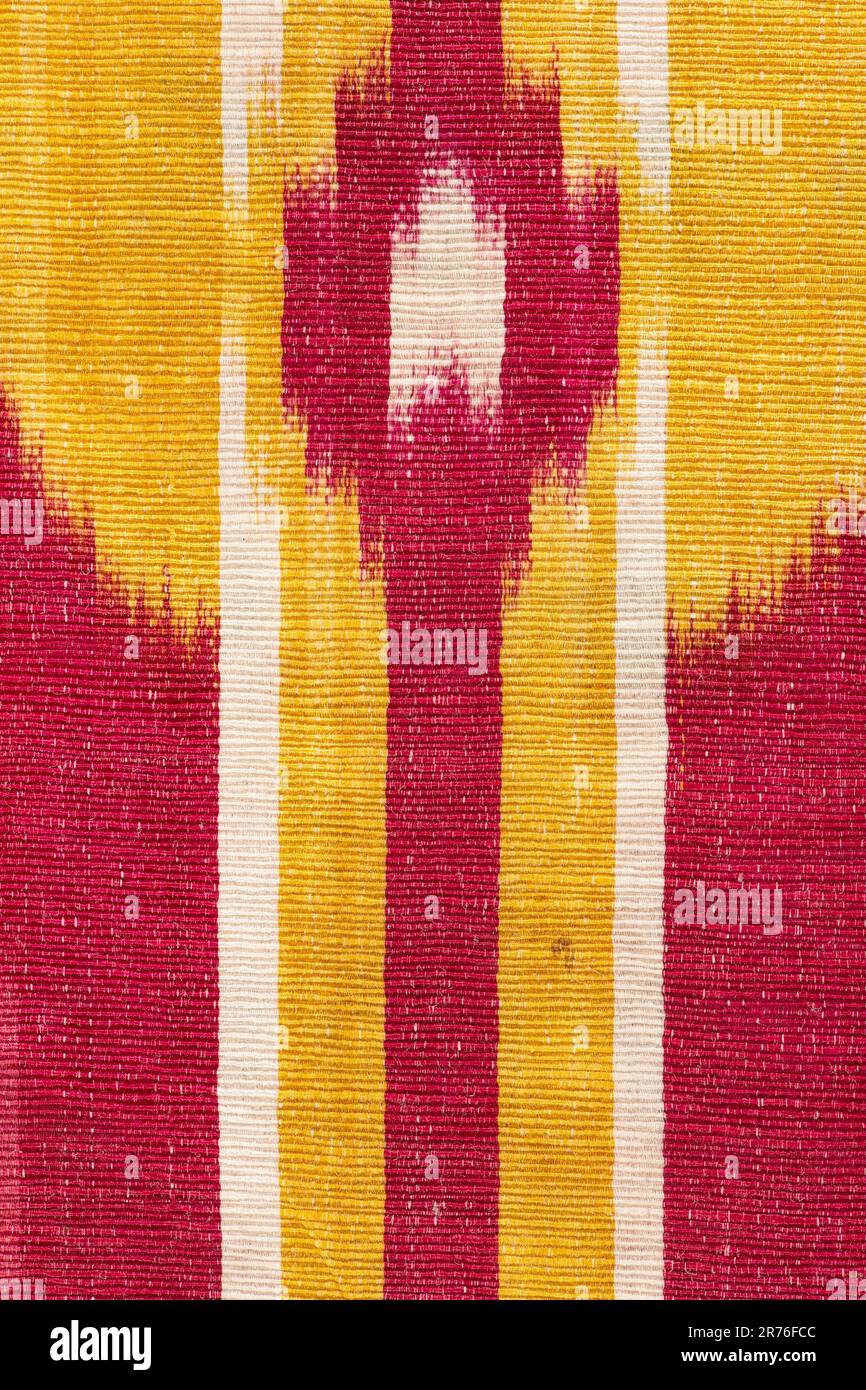 Central Asia. 19th Century. Abstract patterns in a 19th century silk ...