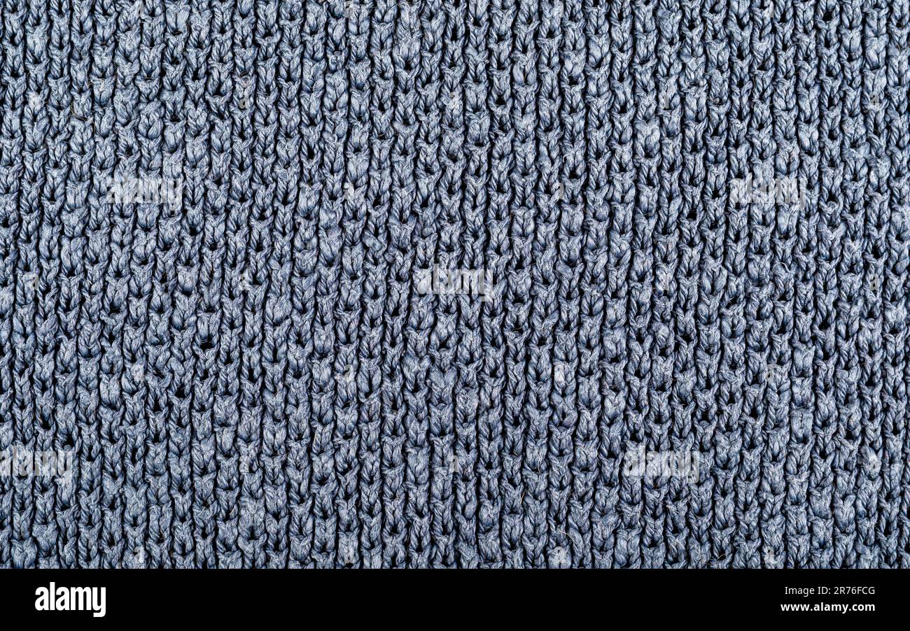 Cotton knit texture in blue color. Background and texture. Close-up ...