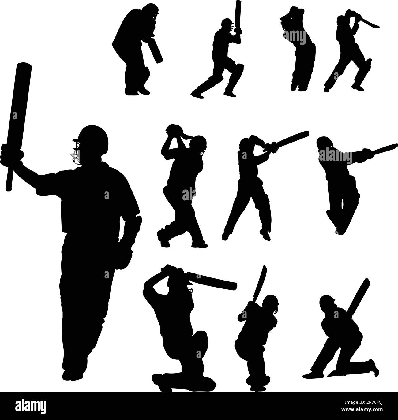 cricket players collection - vector Stock Vector Image & Art - Alamy