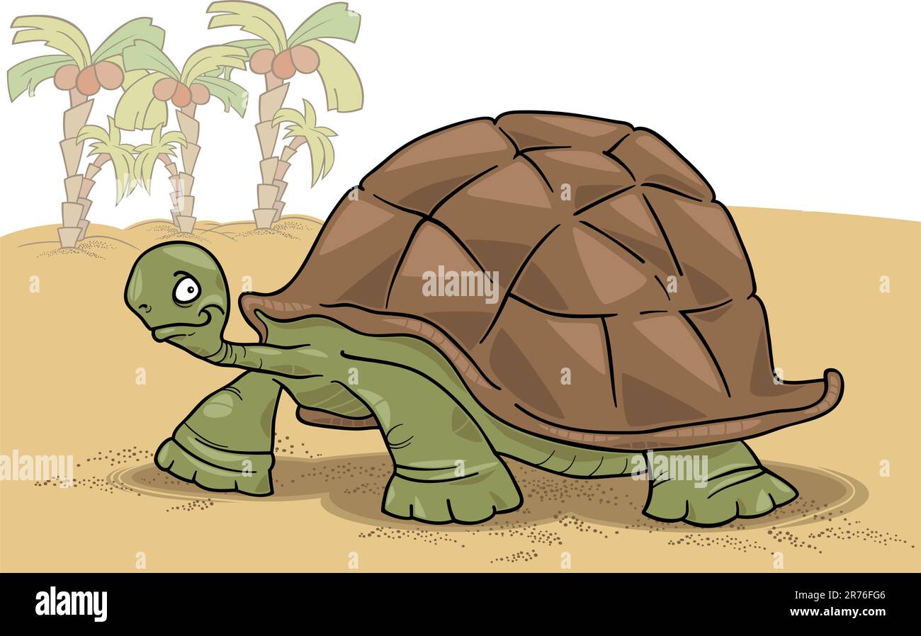 cartoon vector illustration of funny big turtle Stock Vector Image ...