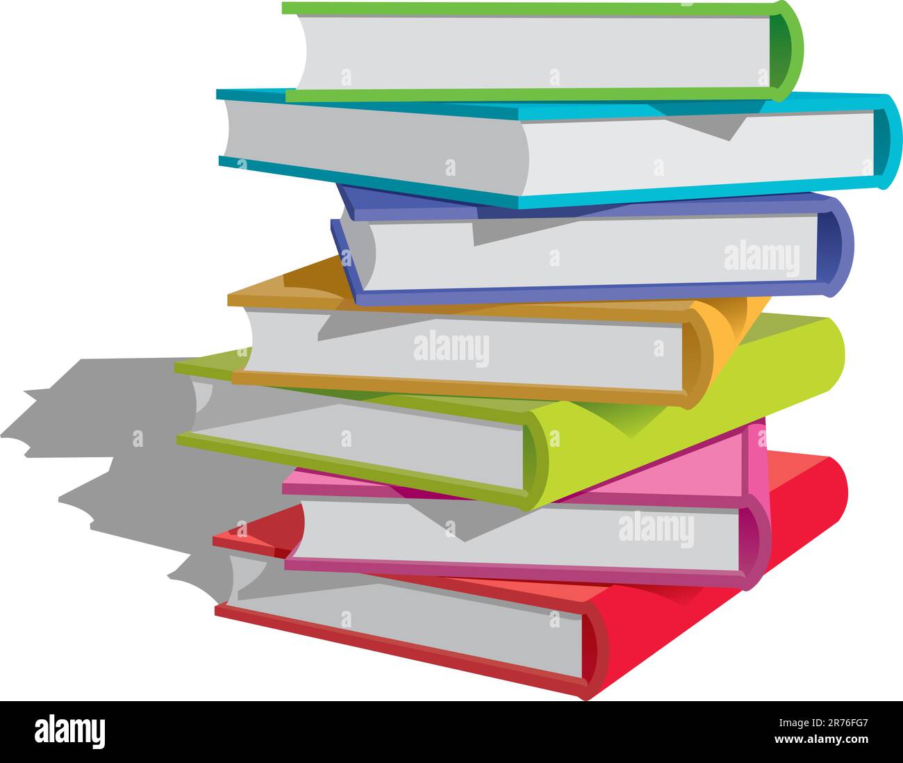 Stack of multicolor books on white background. Vector Illustration ...
