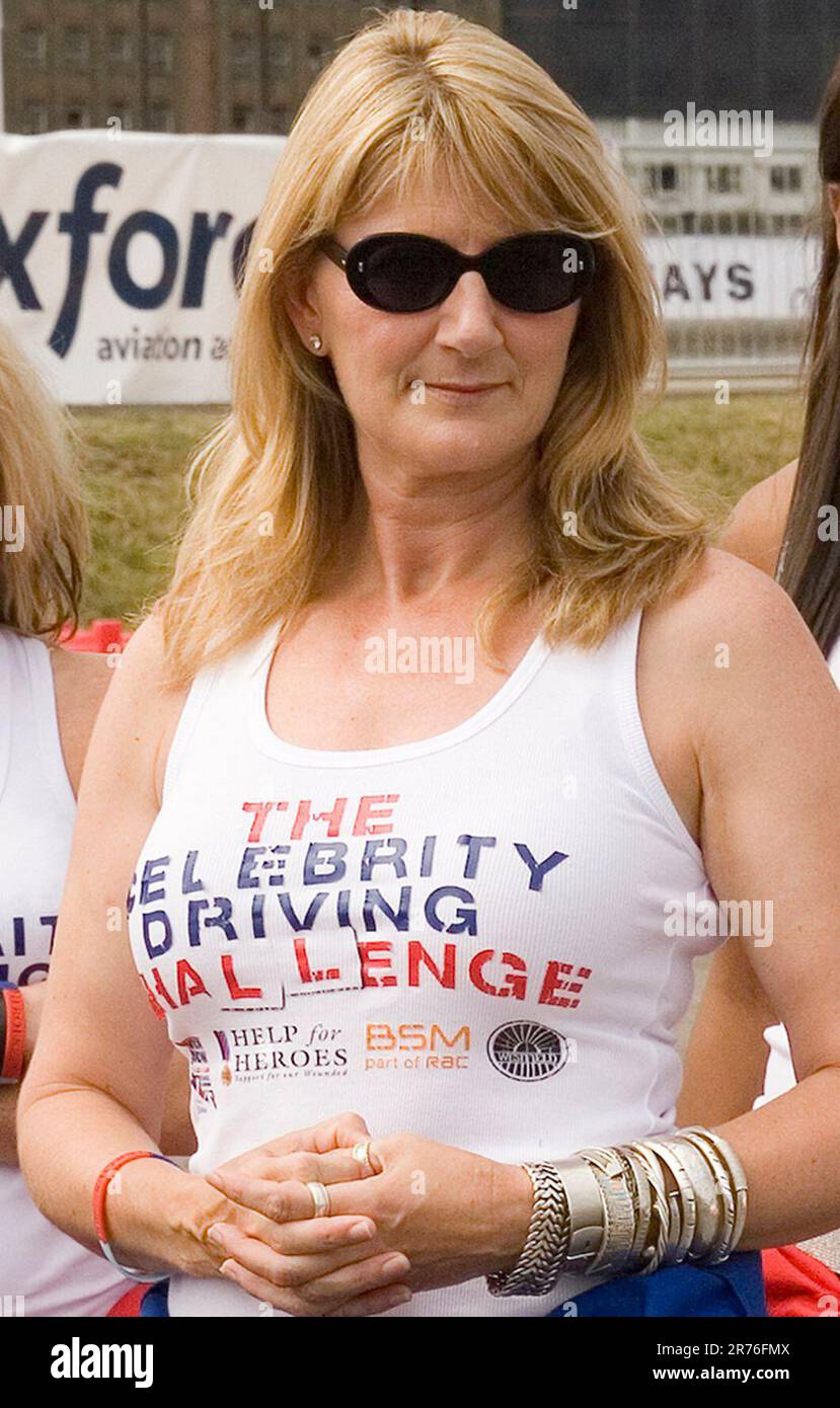 Louise Goodman at london's Motor Show Celebrity Driving Challenge Stock ...
