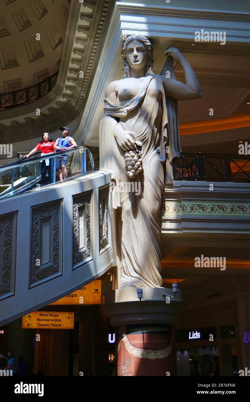 Interior of the Caesars Forum Shops shopping mall Las Vegas Nevada USA ...