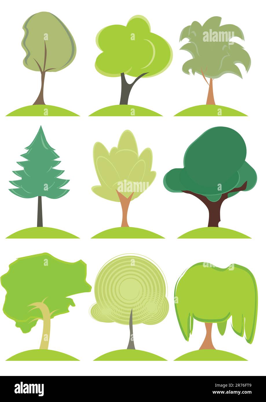 Collection icons. Leaves, trees Stock Vector Image & Art - Alamy