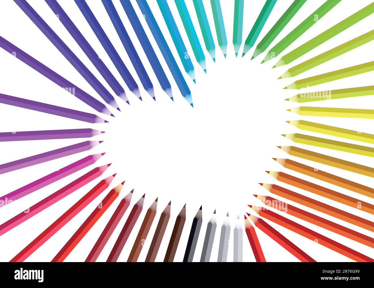 heart frame with color pencils, vector illustration Stock Vector Image ...