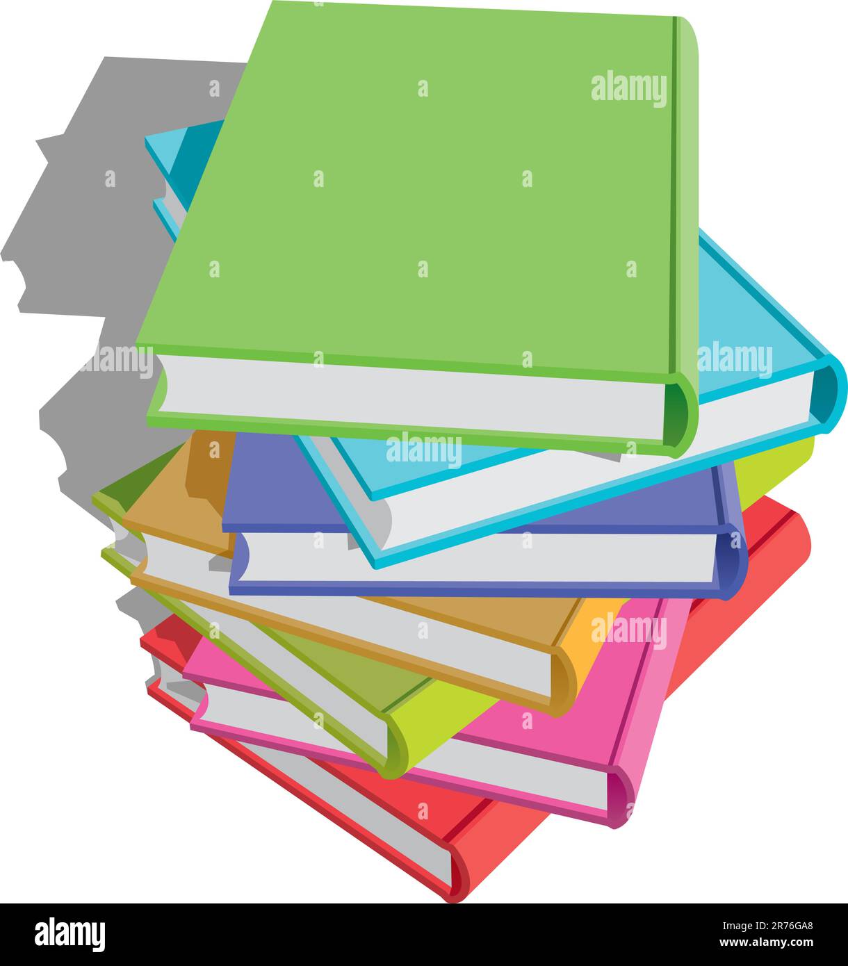 Stack of multicolor books on white background. Vector Illustration ...